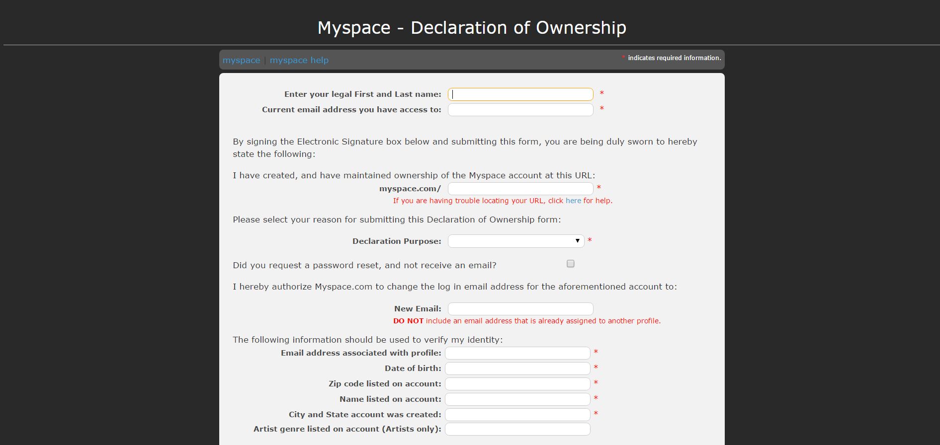 Myspace-Account löschen ohne E-Mail und Passwort › JO:BI:ON